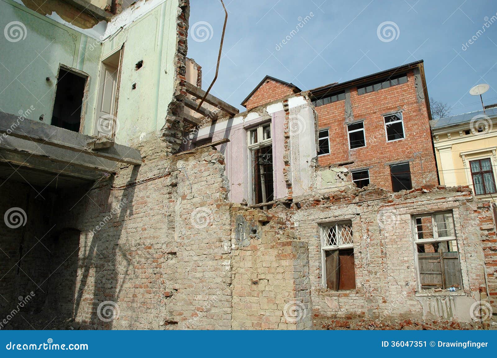 Destroyed structures stock image. Image of windows, plaster - 36047351