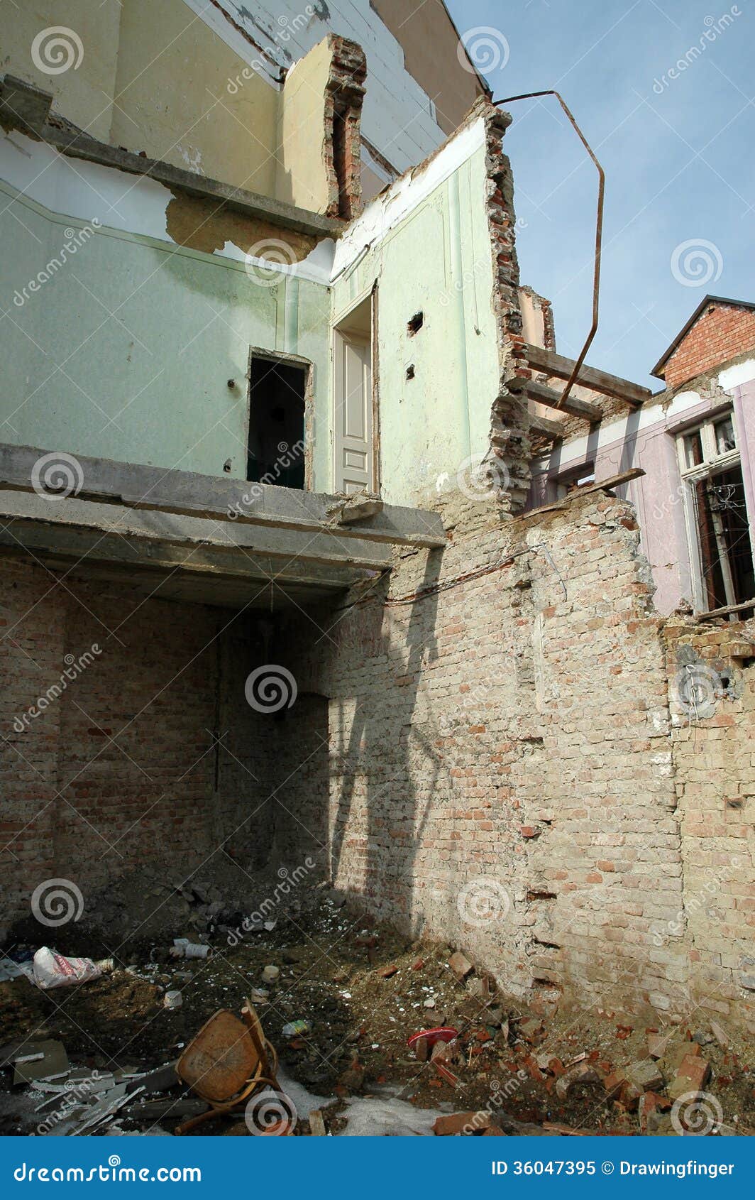 Destroyed structures stock image. Image of ruin, explosion - 36047395