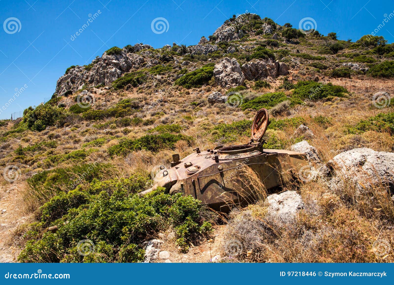 Destroyed Tank on the Hill. Stock Photo - Image of shelling, military ...