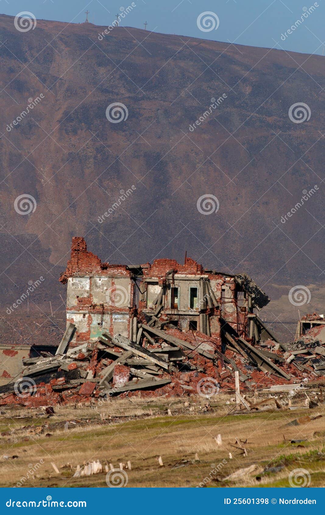 Destroyed a Two-story Brick Building Stock Photo - Image of building ...