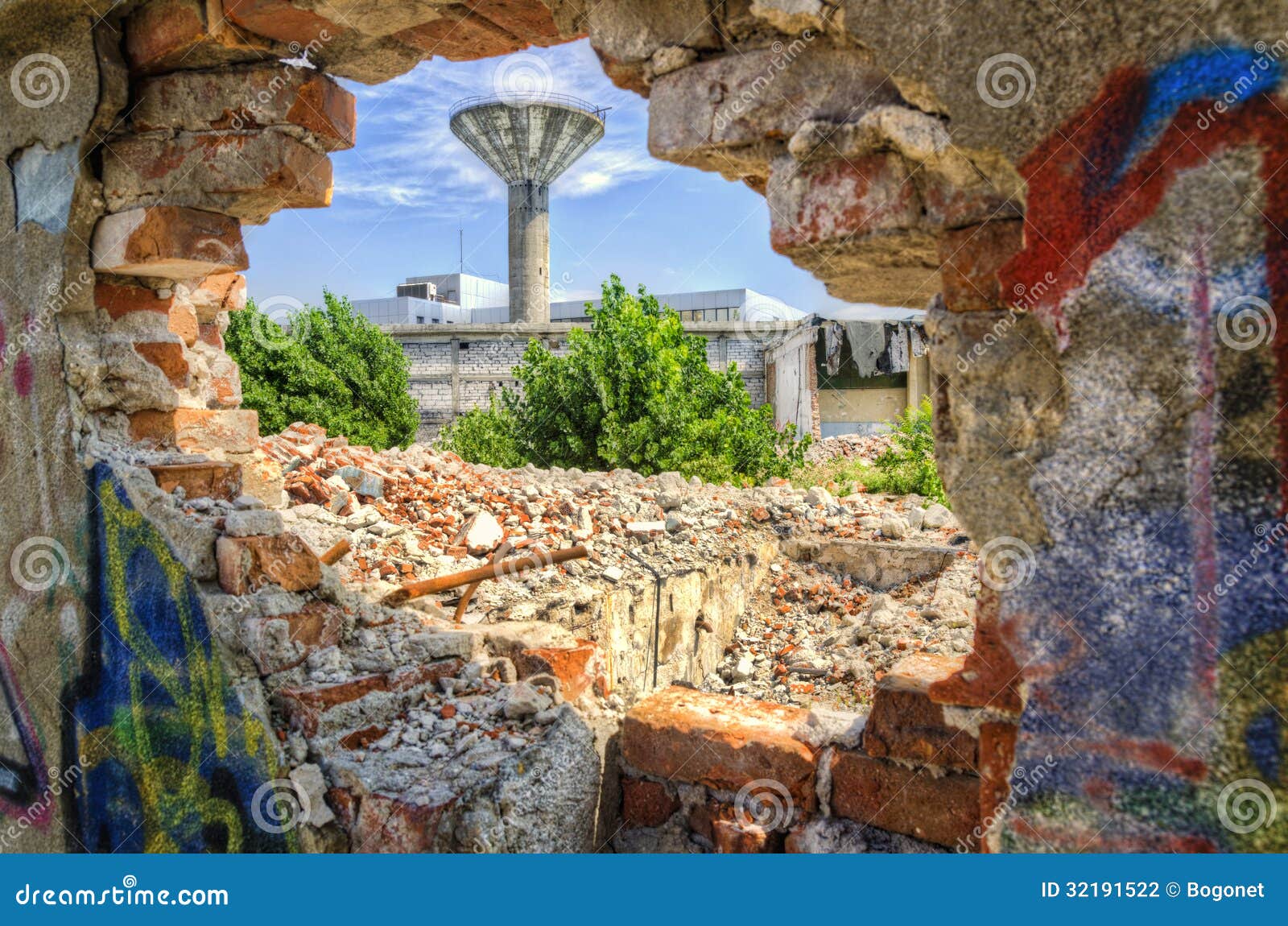 Destroyed wall stock photo. Image of brick, desolated - 32191522