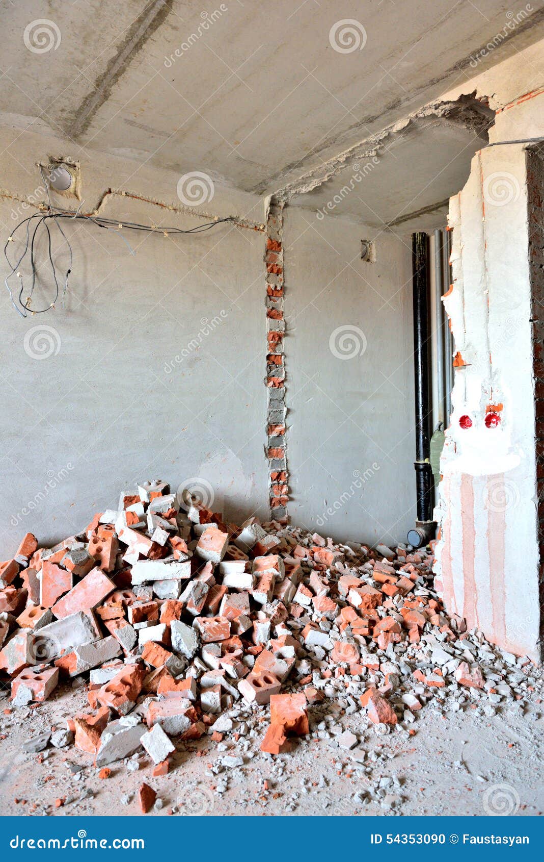 Destroyed wall stock photo. Image of civilization, cement - 54353090