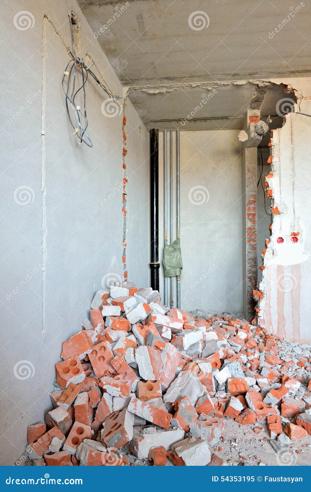 Destroyed wall stock image. Image of feature, conquering - 54353195