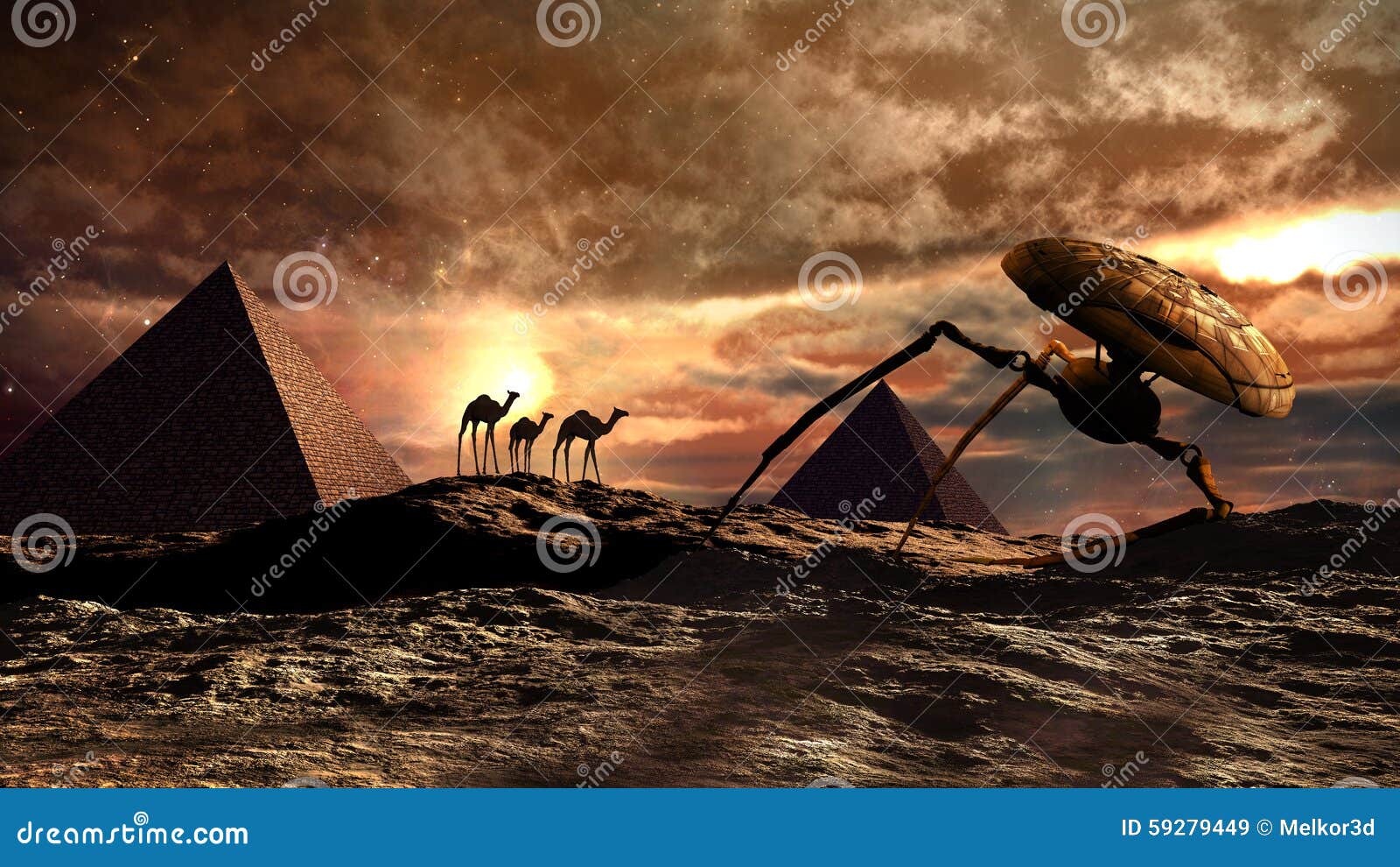 Destroyed war machine stock illustration. Illustration of martian ...