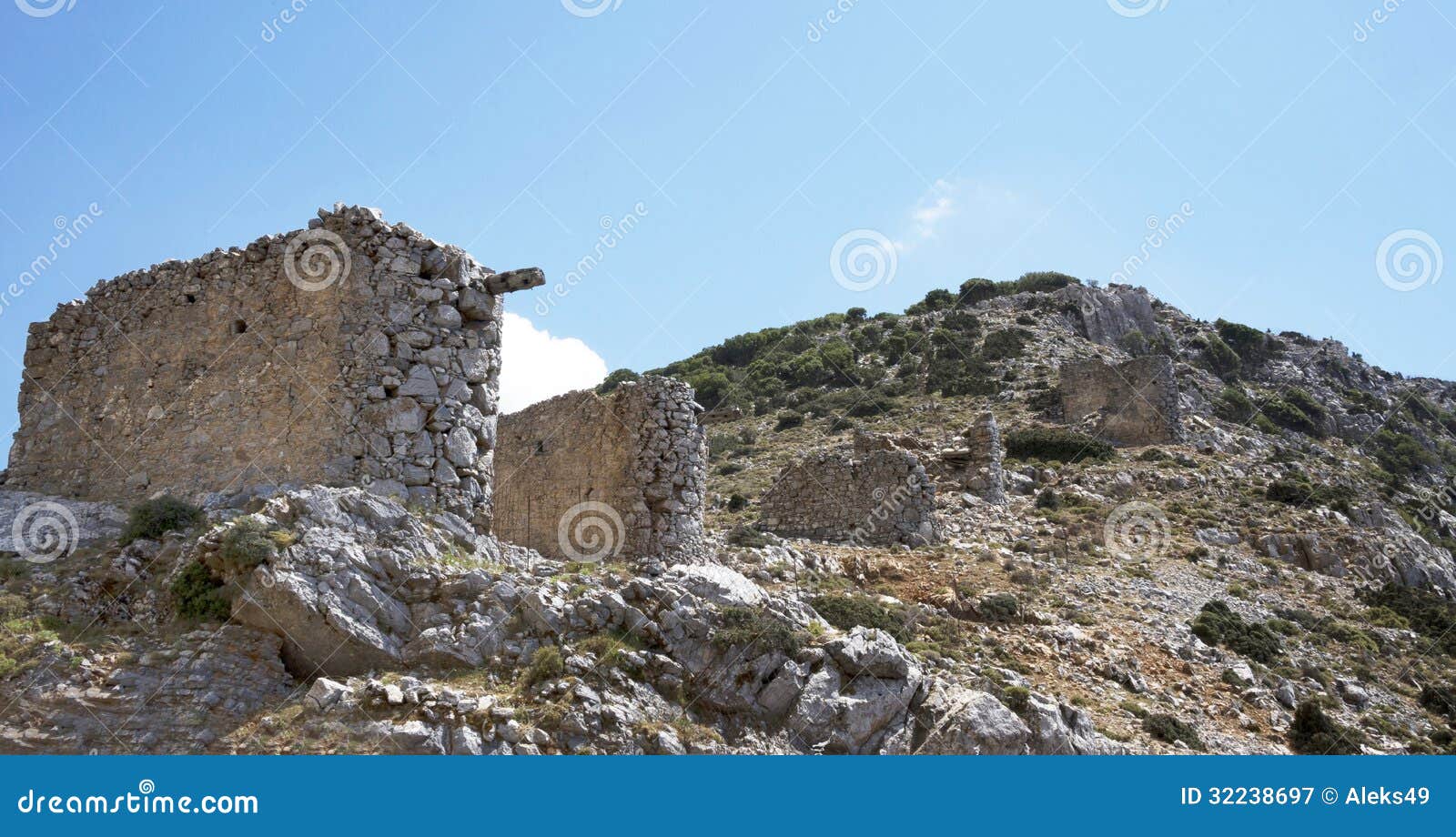 The Destroyed Windmills, Island of Crete Stock Image - Image of mystery ...