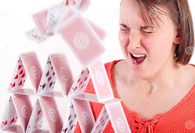 Destroying house of cards stock photo. Image of luck - 17710922