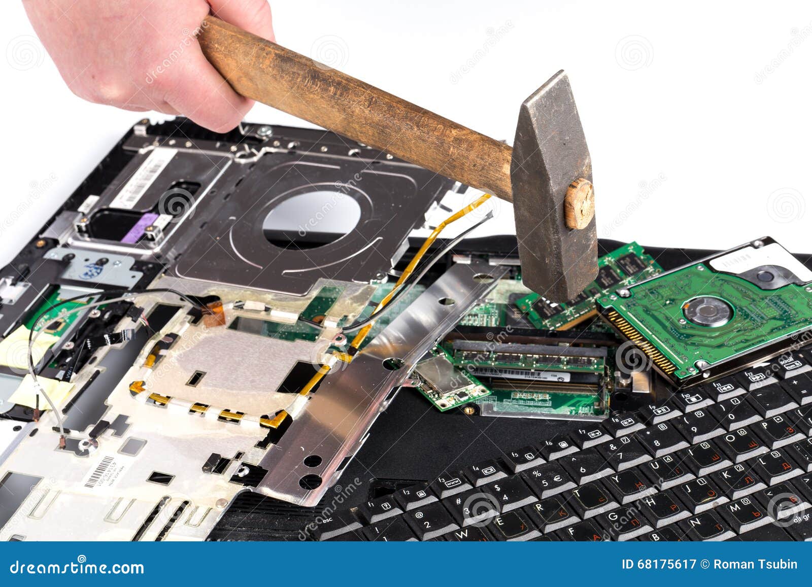 Destroying Laptop with a Hammer Stock Image - Image of destruction ...