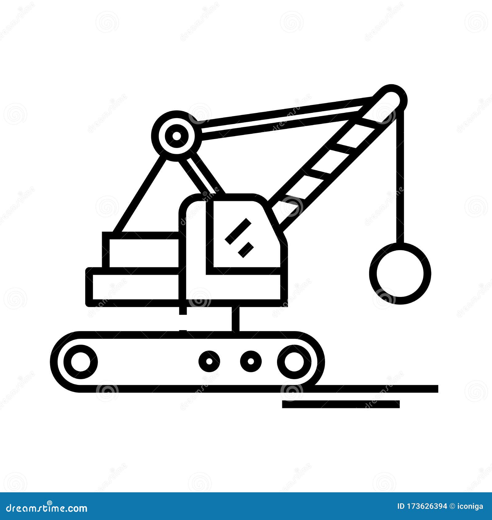 Destroying Machine Line Icon, Concept Sign, Outline Vector Illustration ...