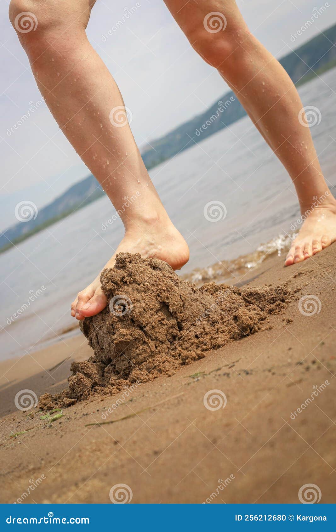 Destroying Sandcastle by Stomping on it Stock Photo - Image of organic ...