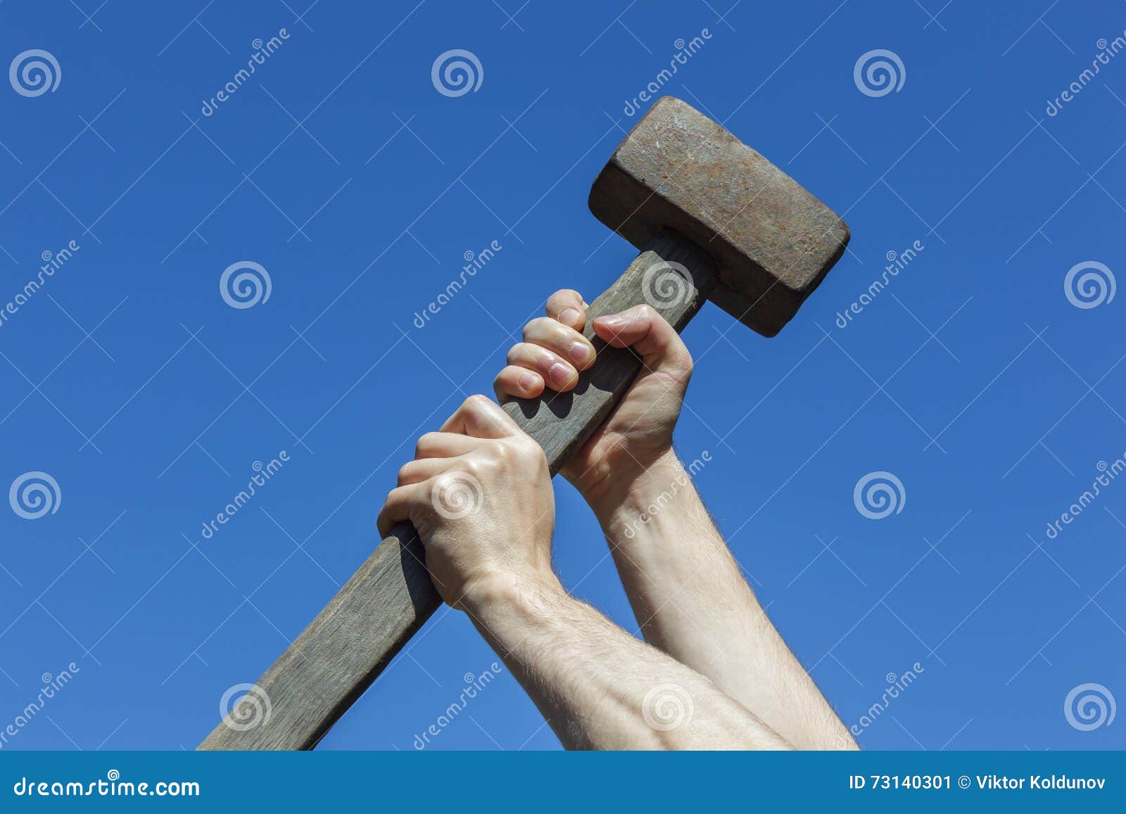Destroying Something with Strength and Fury Stock Image - Image of ...