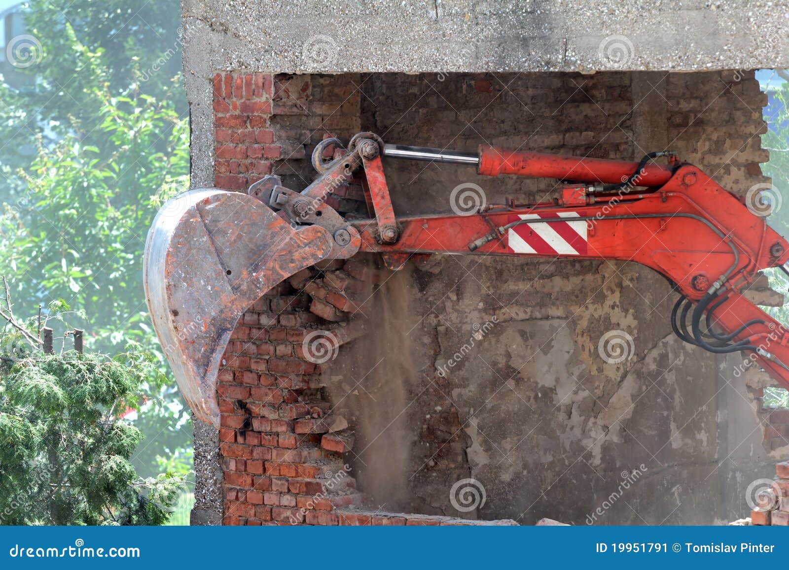 Destroying the wall stock image. Image of demolition - 19951791
