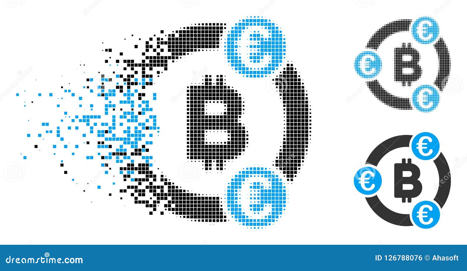 Destructed Dot Halftone Bitcoin Euro Collaboration Icon Stock Vector ... Destructed Dot Halftone Bitcoin Euro Collaboration Icon Stock Vector ...