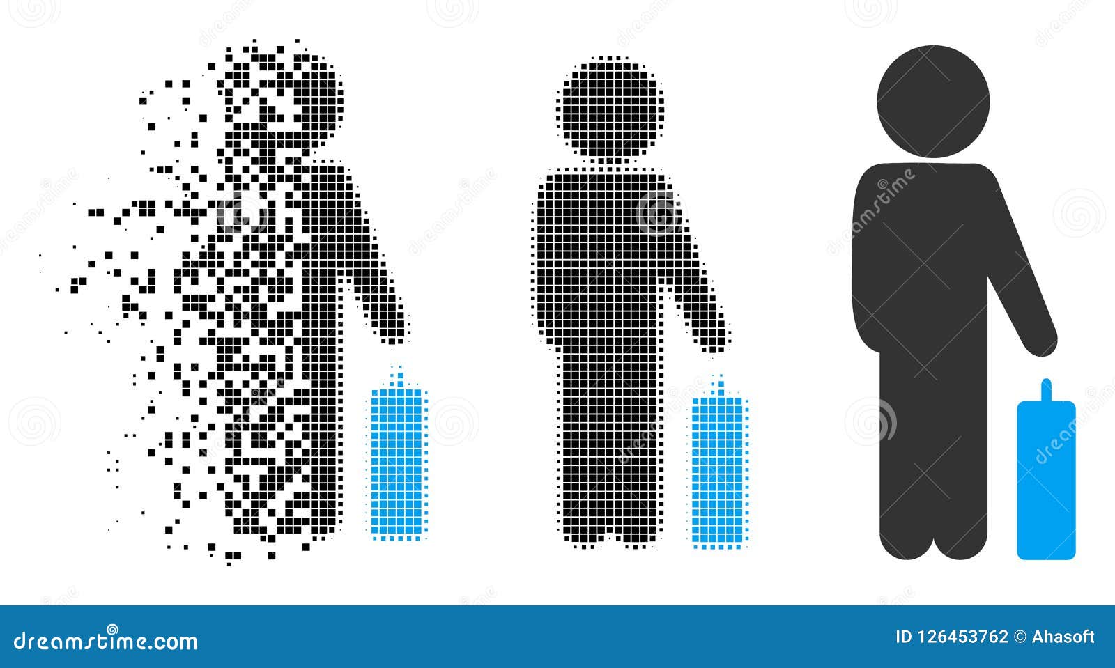 Destructed Dot Halftone Child Baggage Icon Stock Vector - Illustration ... Destructed Dot Halftone Child Baggage Icon Stock Vector - Illustration ...
