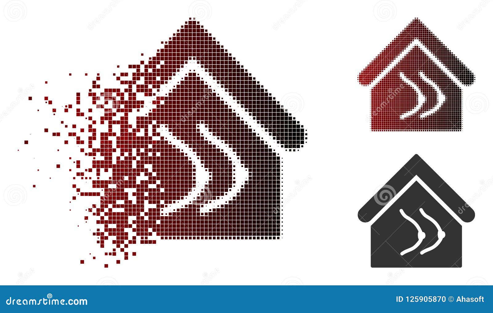 Destructed Dot Halftone Erotics House Icon Vector Illustration ... Destructed Dot Halftone Erotics House Icon Vector Illustration ...