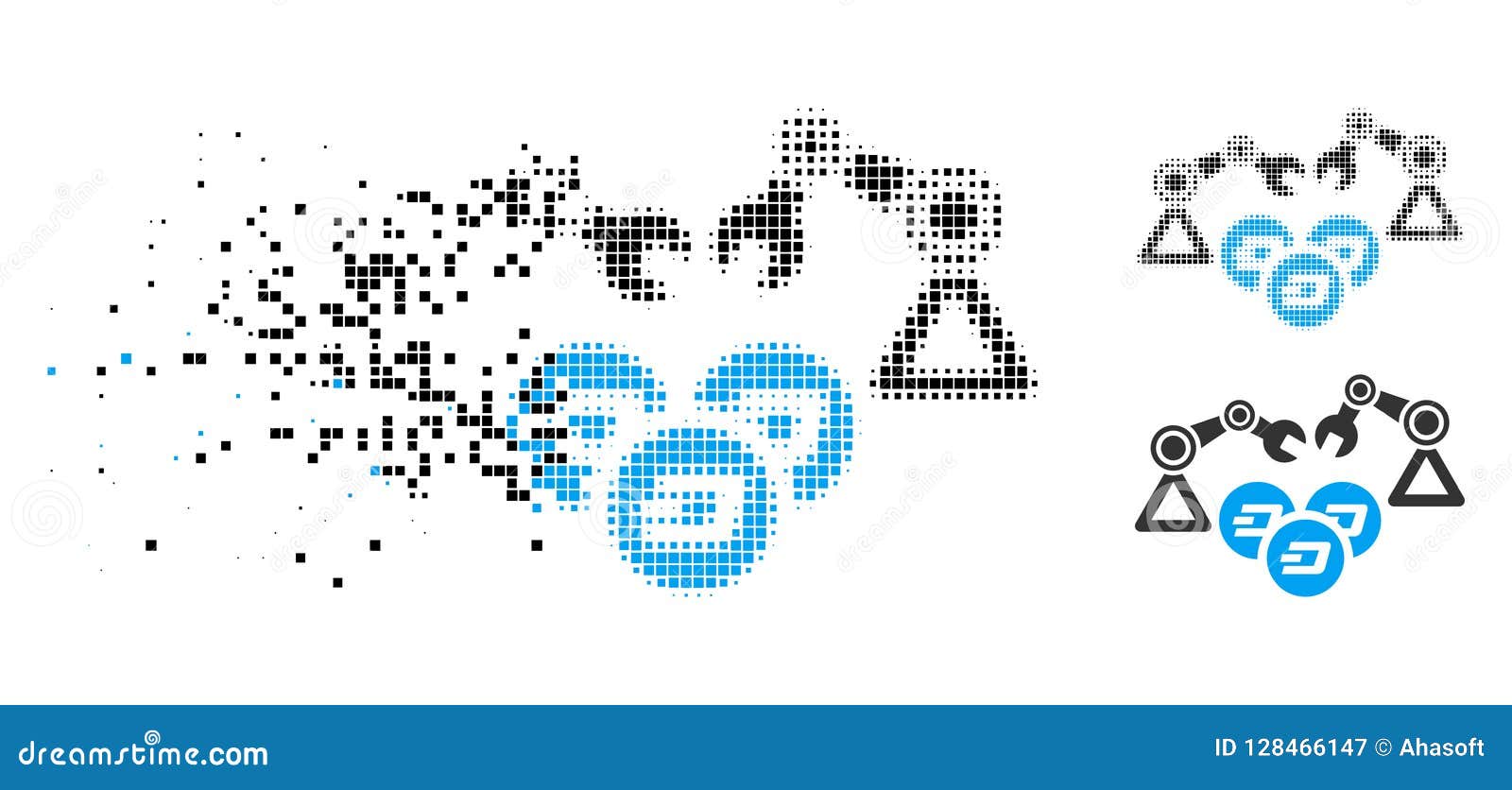 Destructed Dotted Halftone Dash Mining Robotics Icon Stock Vector ... Destructed Dotted Halftone Dash Mining Robotics Icon Stock Vector ...