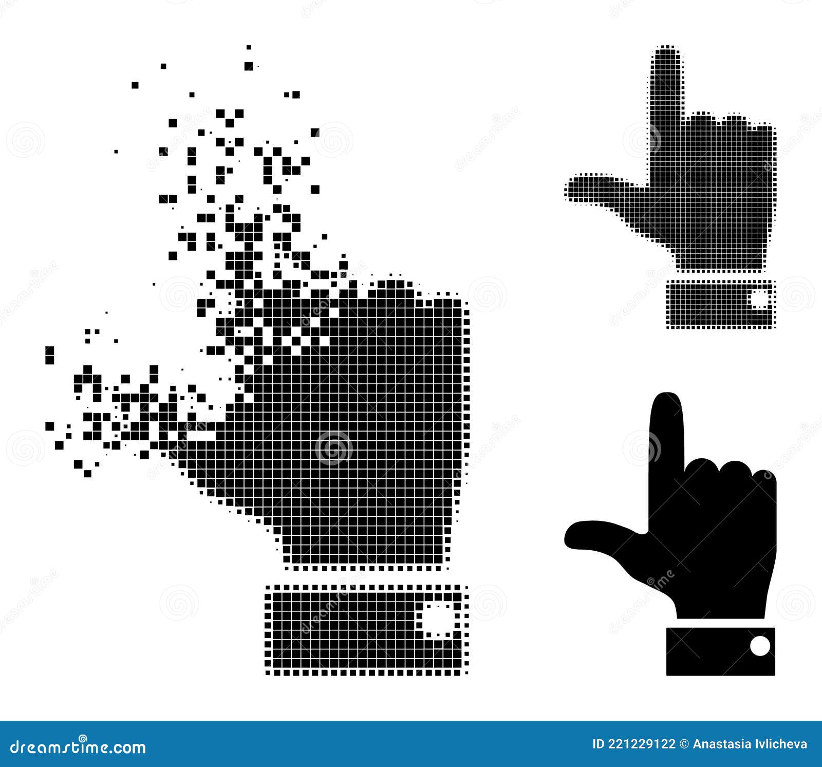 Destructed and Halftone Pixel Hand Pointer Up Glyph Stock Vector ... Destructed and Halftone Pixel Hand Pointer Up Glyph Stock Vector ...