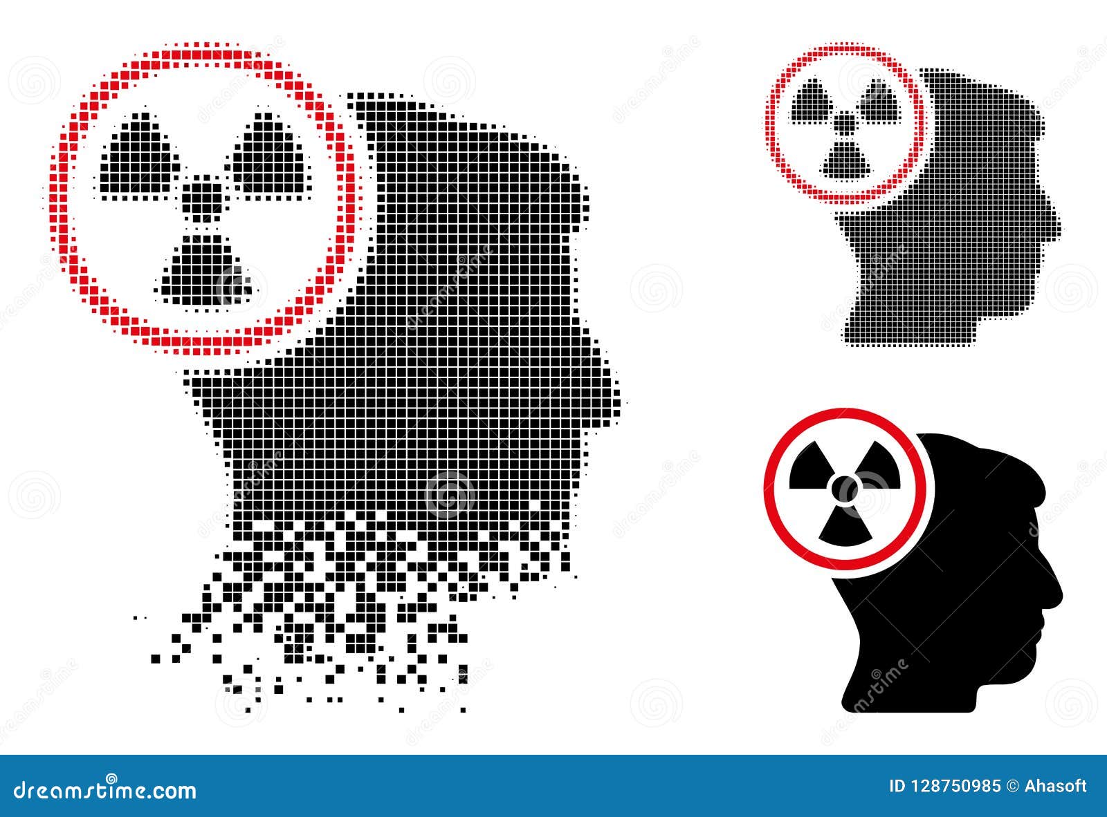 Destructed Pixel Halftone Atomic Thinking Head Icon Stock Vector ... Destructed Pixel Halftone Atomic Thinking Head Icon Stock Vector ...