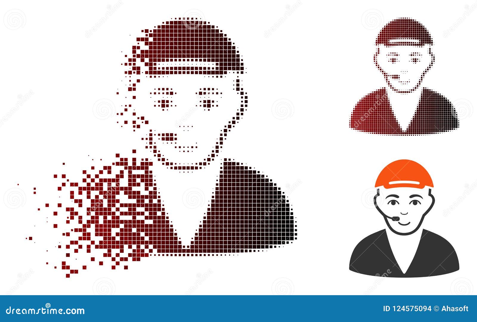 Destructed Pixel Halftone Call Center Operator Icon Stock Vector ... Destructed Pixel Halftone Call Center Operator Icon Stock Vector ...