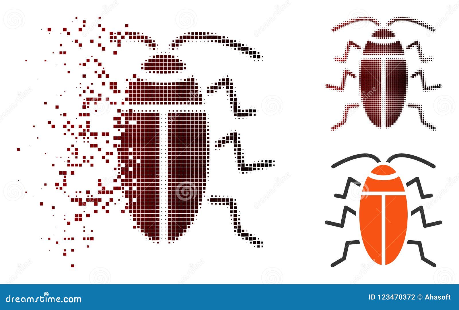 Destructed Pixel Halftone Cockroach Icon Stock Vector - Illustration of ... Destructed Pixel Halftone Cockroach Icon Stock Vector - Illustration of ...