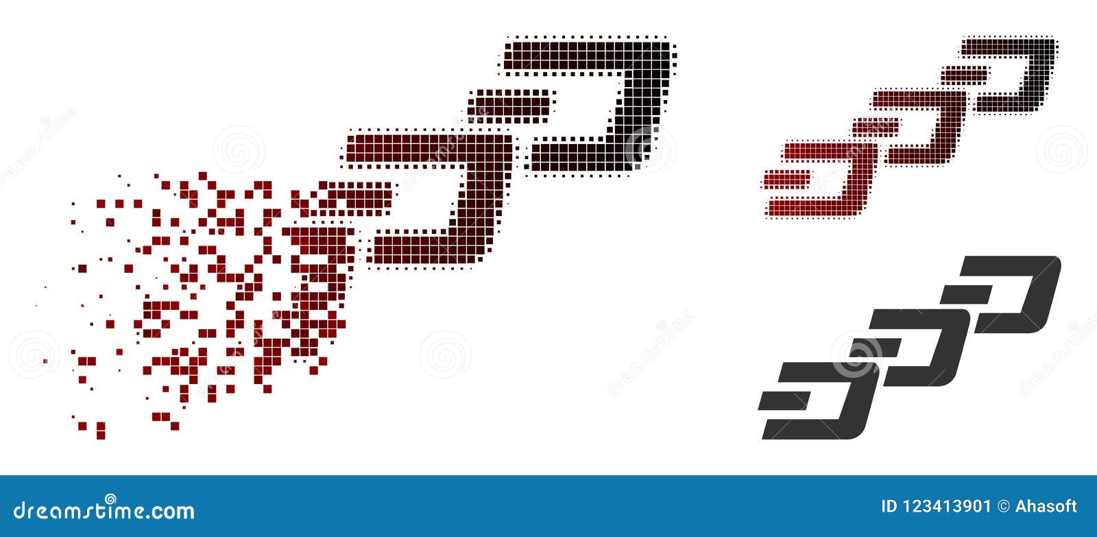 Destructed Pixel Halftone Dash Chain Icon Stock Vector - Illustration ... Destructed Pixel Halftone Dash Chain Icon Stock Vector - Illustration ...