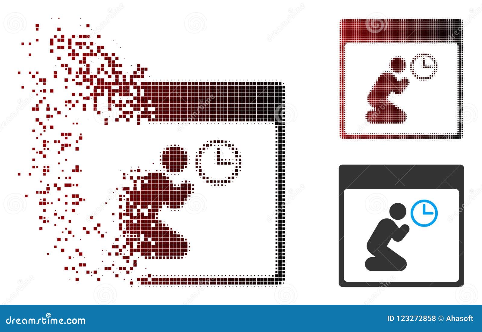 Destructed Pixel Halftone Pray Clock Calendar Page Icon Stock Vector ... Destructed Pixel Halftone Pray Clock Calendar Page Icon Stock Vector ...