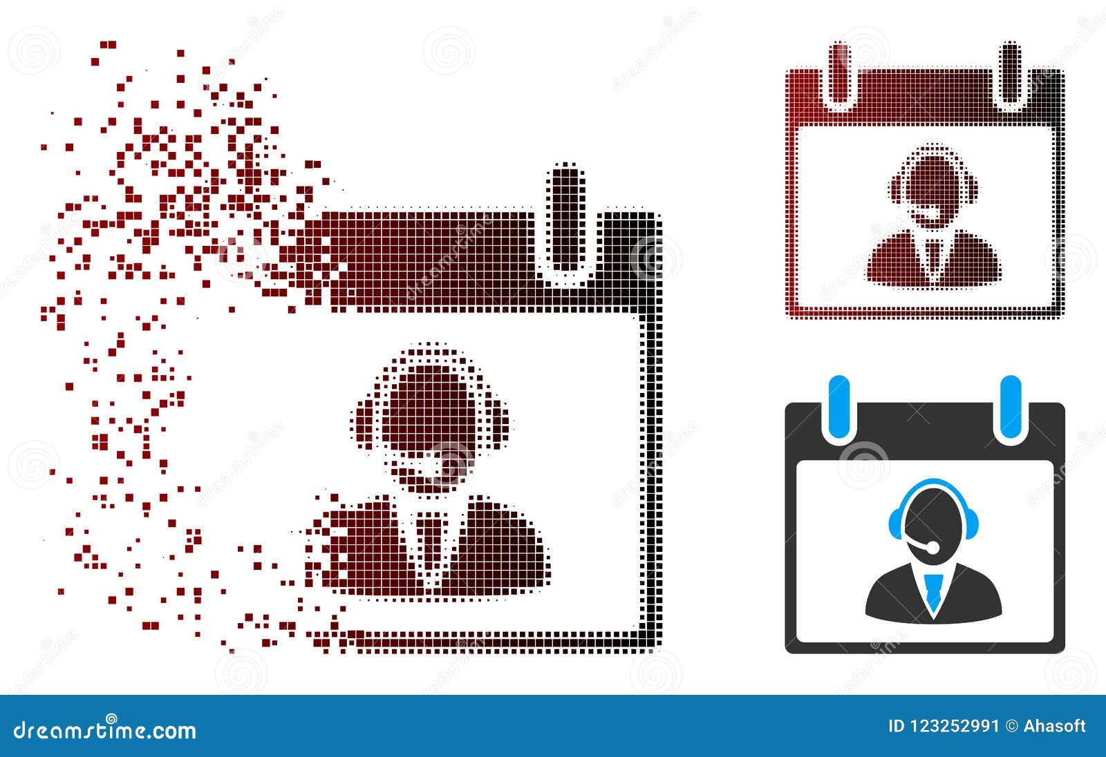 Destructed Pixel Halftone Reception Operator Calendar Day Icon Stock ... Destructed Pixel Halftone Reception Operator Calendar Day Icon Stock ...