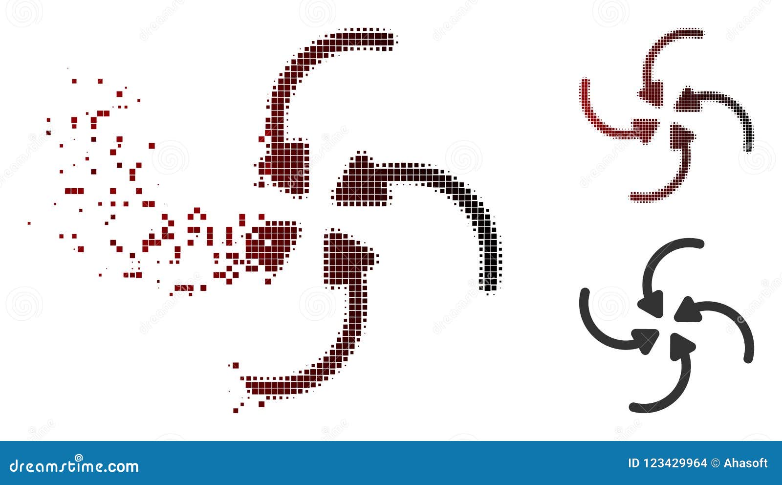 Destructed Pixel Halftone Vortex Arrows Icon Stock Vector ... Destructed Pixel Halftone Vortex Arrows Icon Stock Vector ...