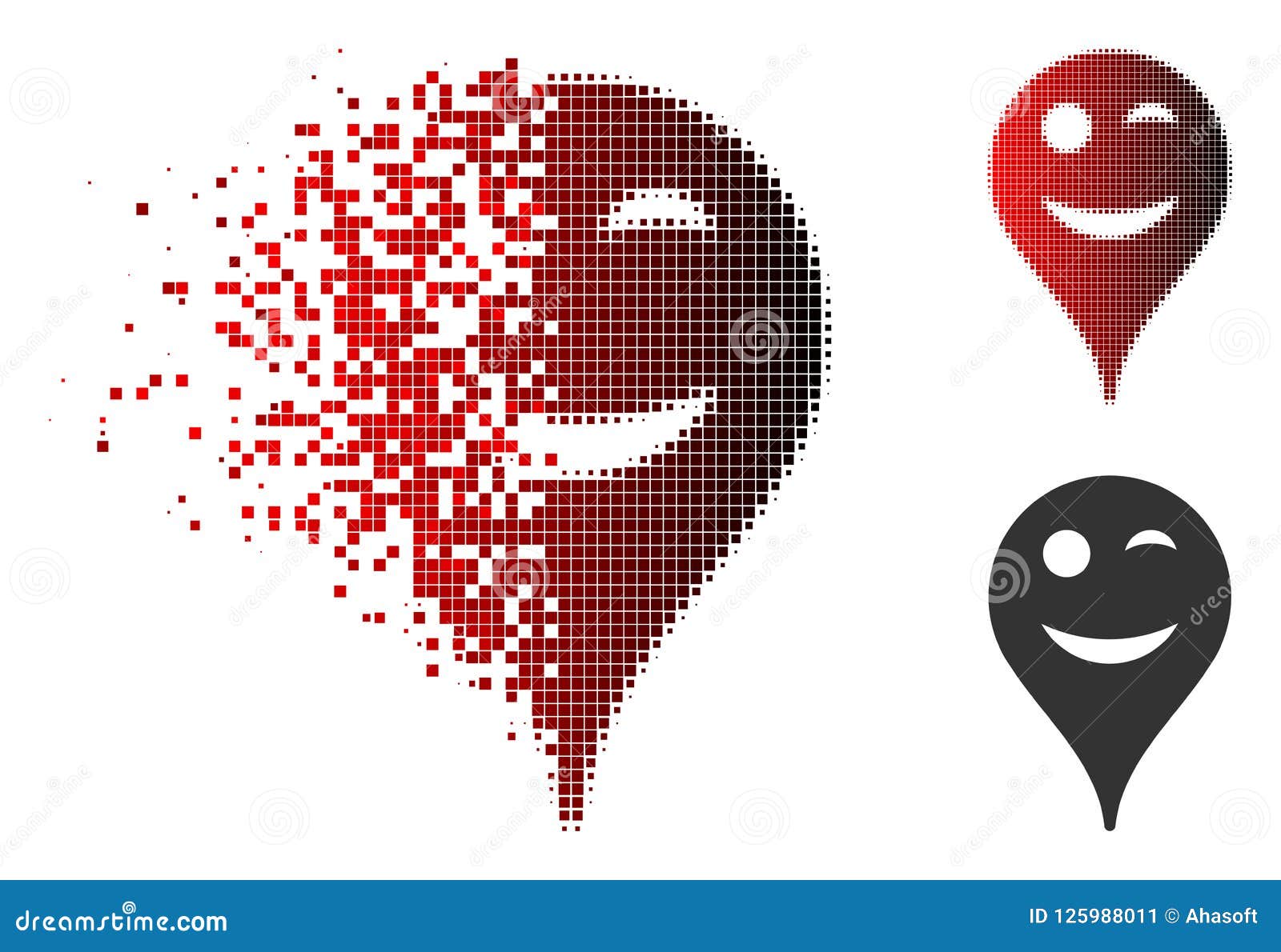 Destructed Pixelated Halftone Wink Smiley Map Marker Icon Stock Vector ... Destructed Pixelated Halftone Wink Smiley Map Marker Icon Stock Vector ...