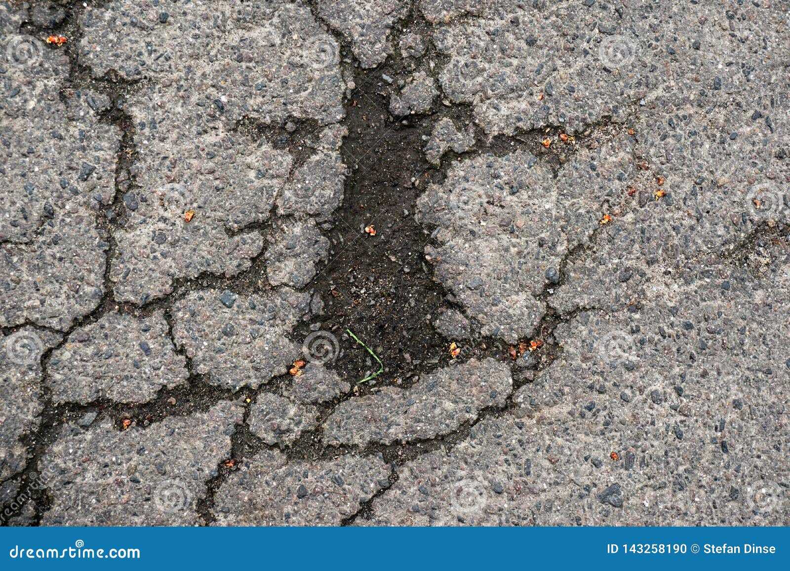Destructed Tar Road in a Town Stock Photo - Image of footpath, rock ...