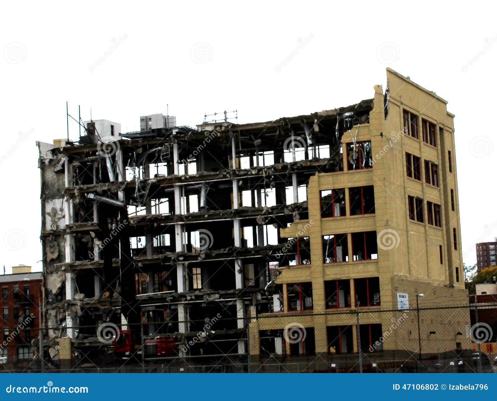 Destruction of a Big Building. Stock Photo - Image of construction ...