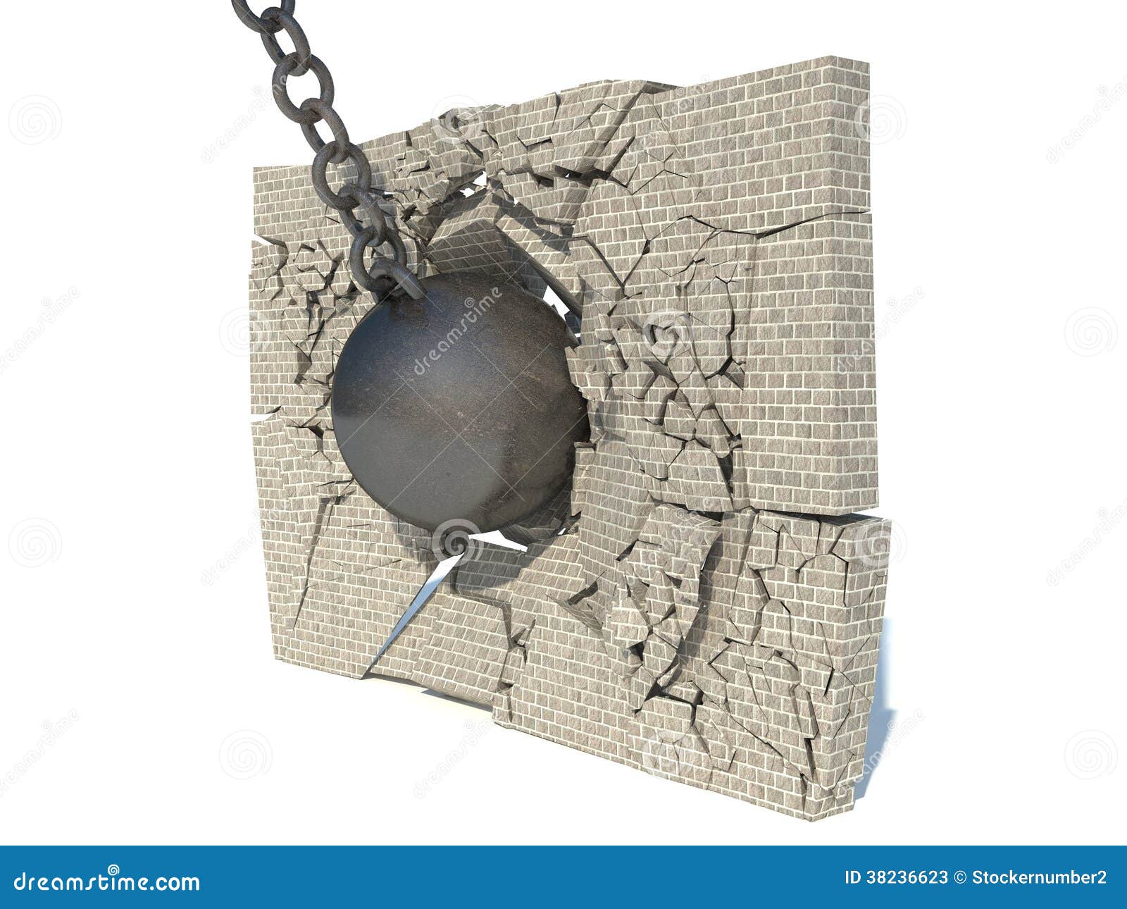 Destruction of a Brick Wall Stock Illustration - Illustration of escape ...