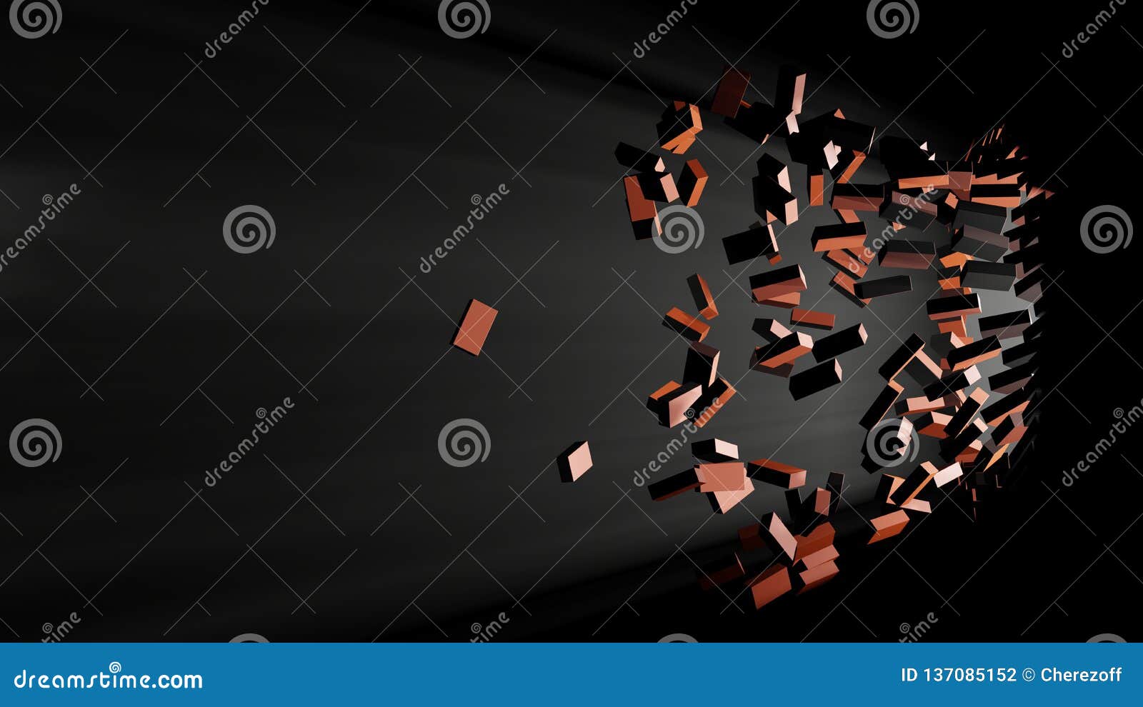 Destruction of a Brick Wall. Volume Light Stock Illustration ...