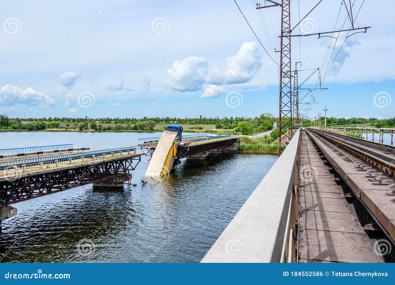 Destruction of Bridge Structures Across the River with the Collapse of ...