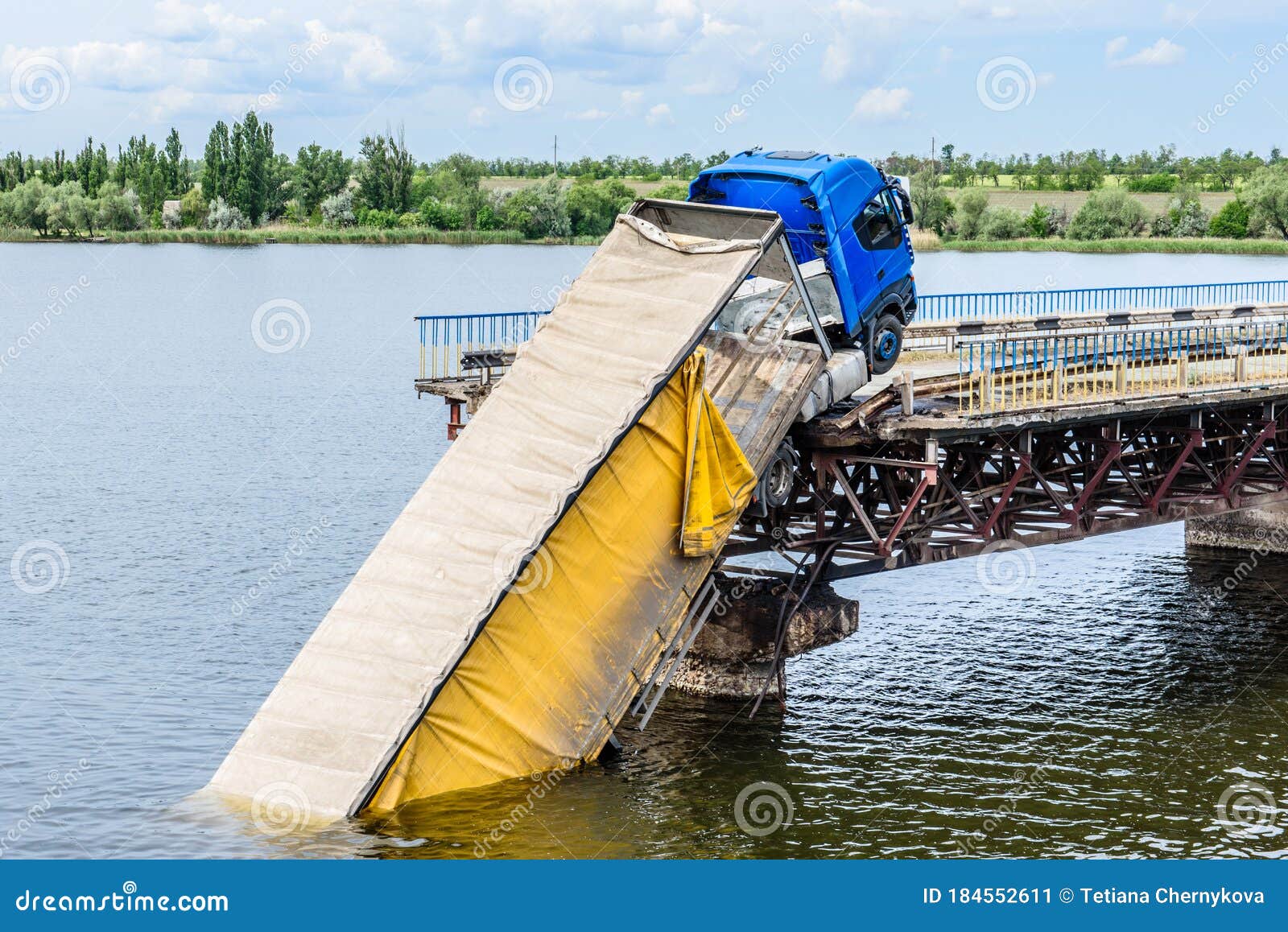 Destruction of Bridge Structures Across the River with the Collapse of ...