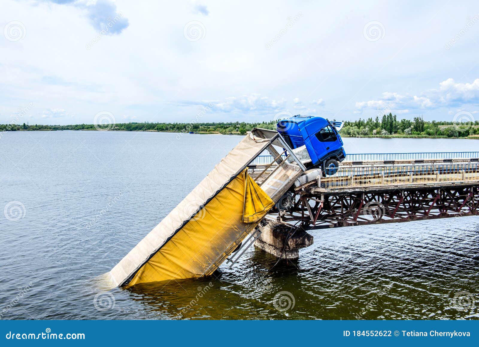 Destruction of Bridge Structures Across the River with the Collapse of ...