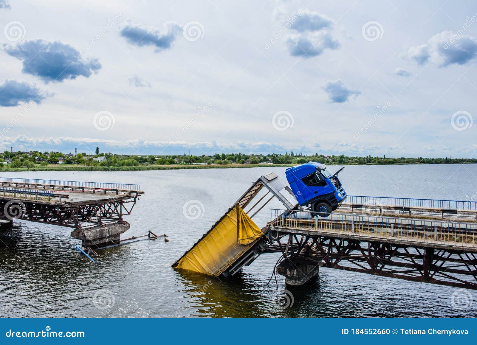Destruction of Bridge Structures Across the River with the Collapse of ...