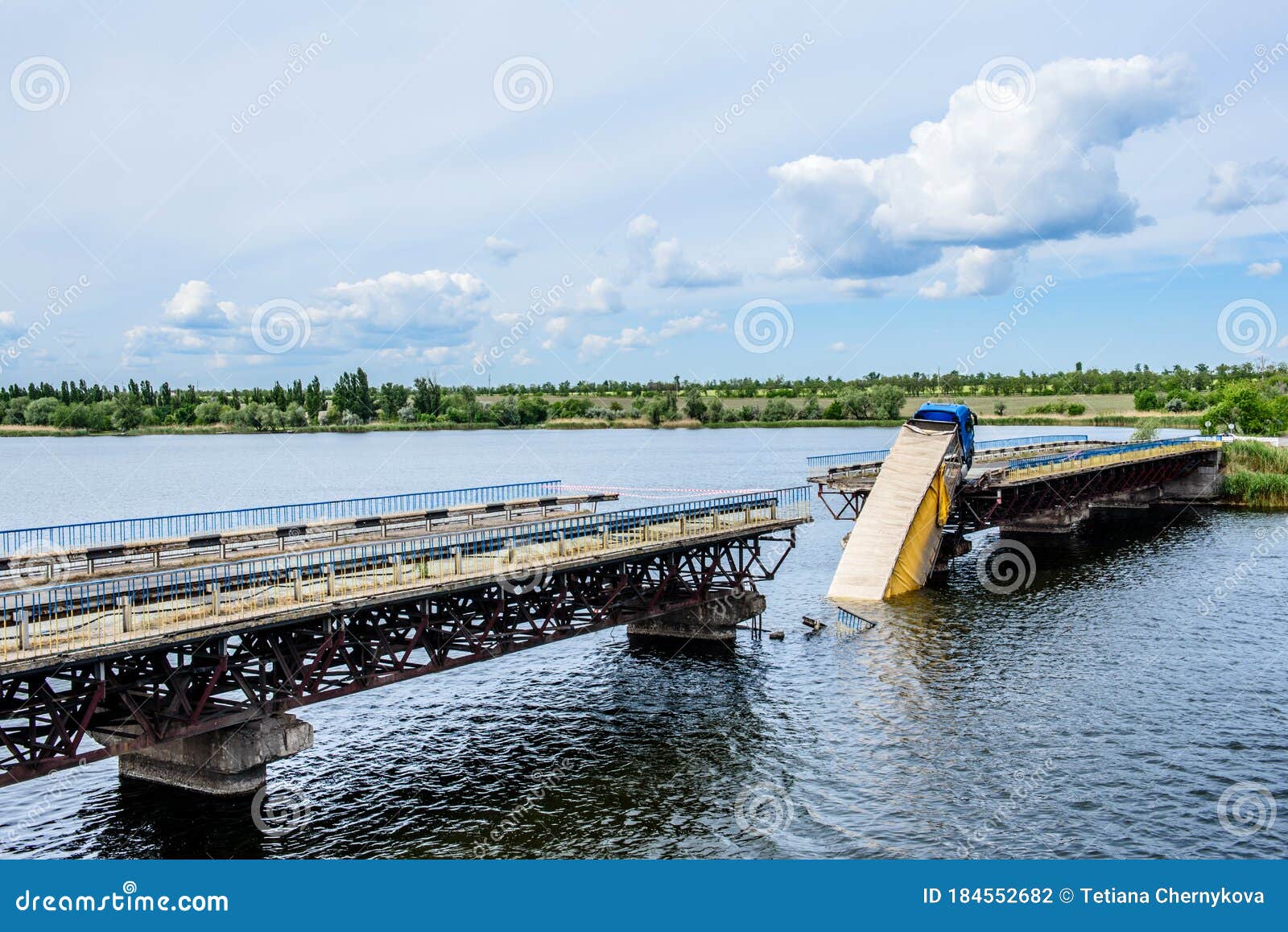 Destruction of Bridge Structures Across the River with the Collapse of ...