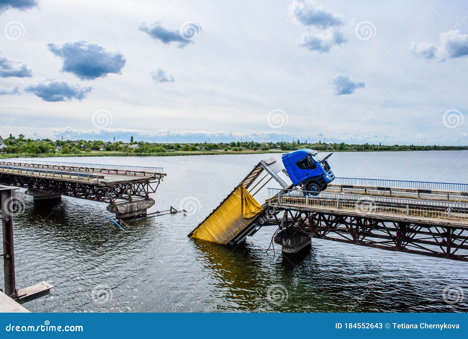Destruction of Bridge Structures Across the River with the Collapse of ...