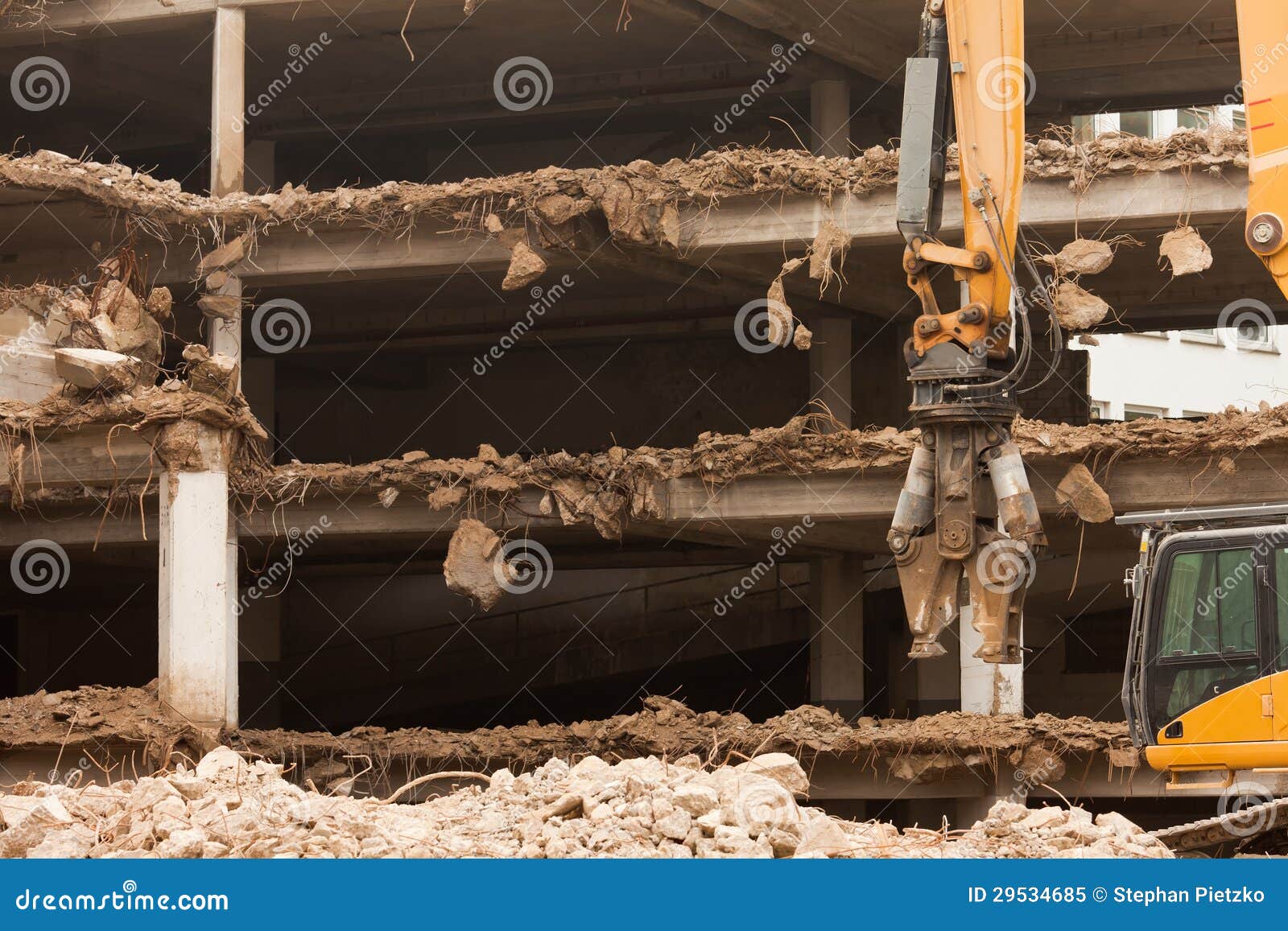 Destruction of Concrete Building with Equipment Stock Image - Image of ...