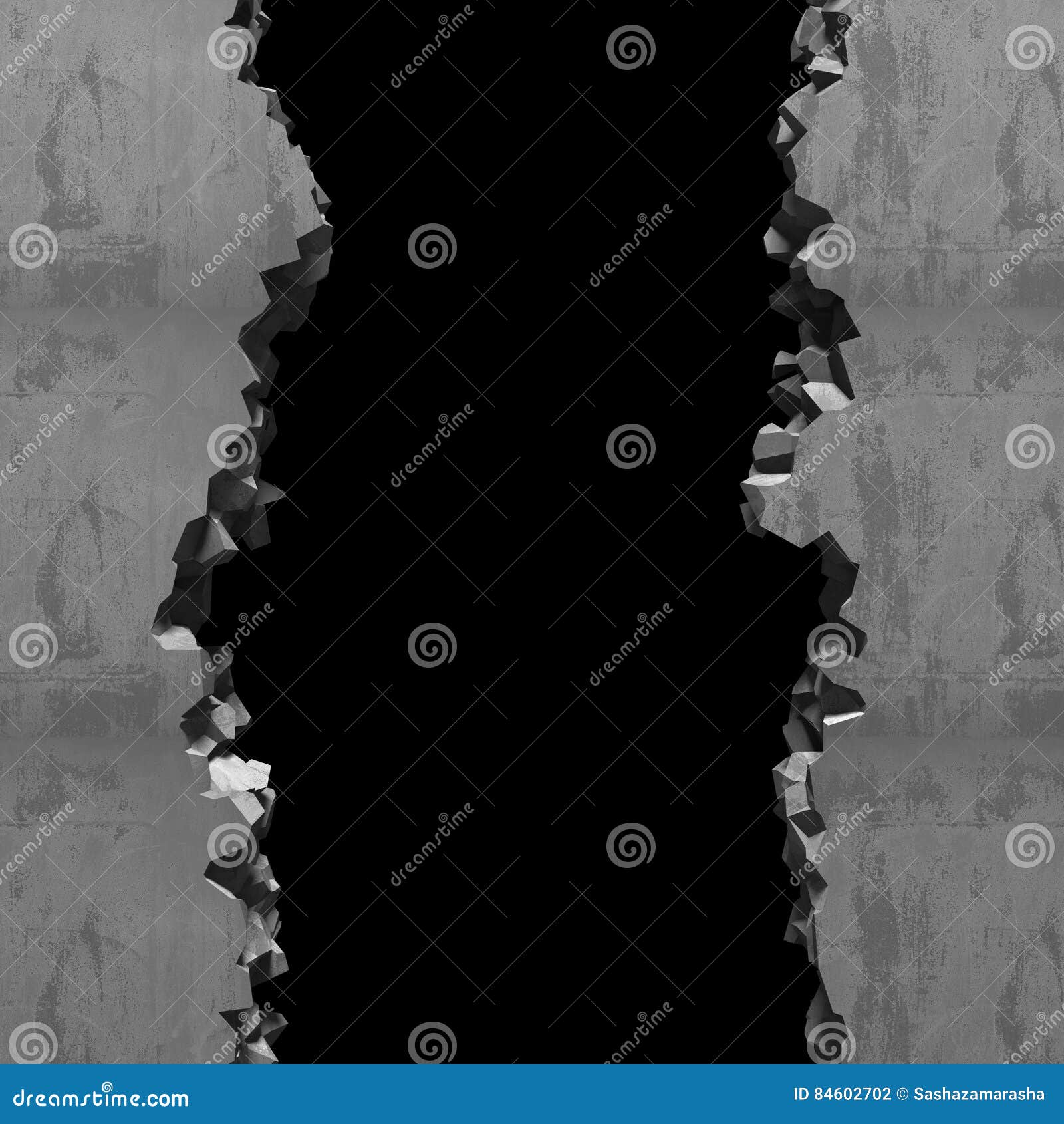 Destruction of Concrete Old Wall with Explosion Demolition Hole Stock ...