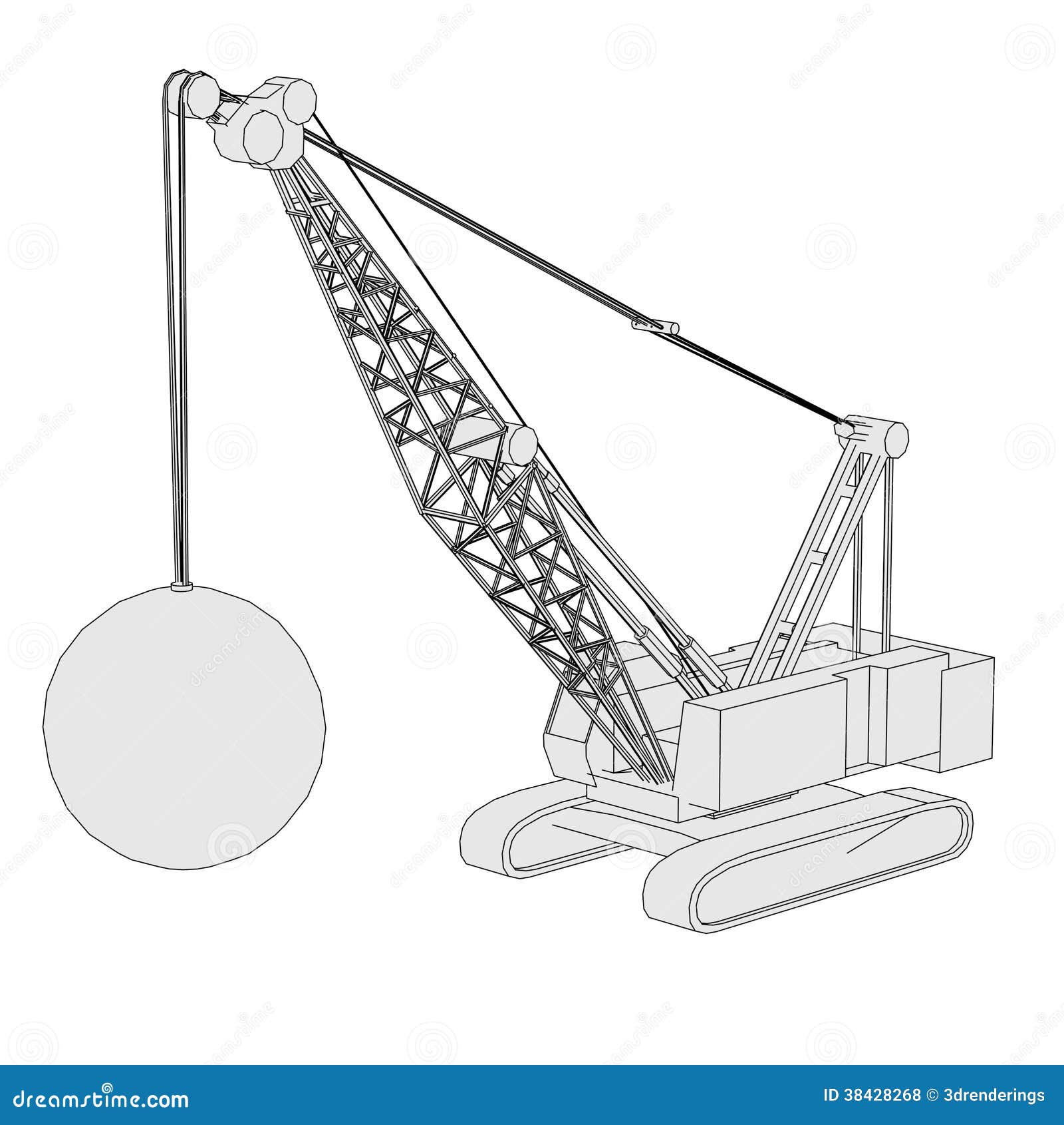 Destruction crane stock illustration. Illustration of handdraw - 38428268
