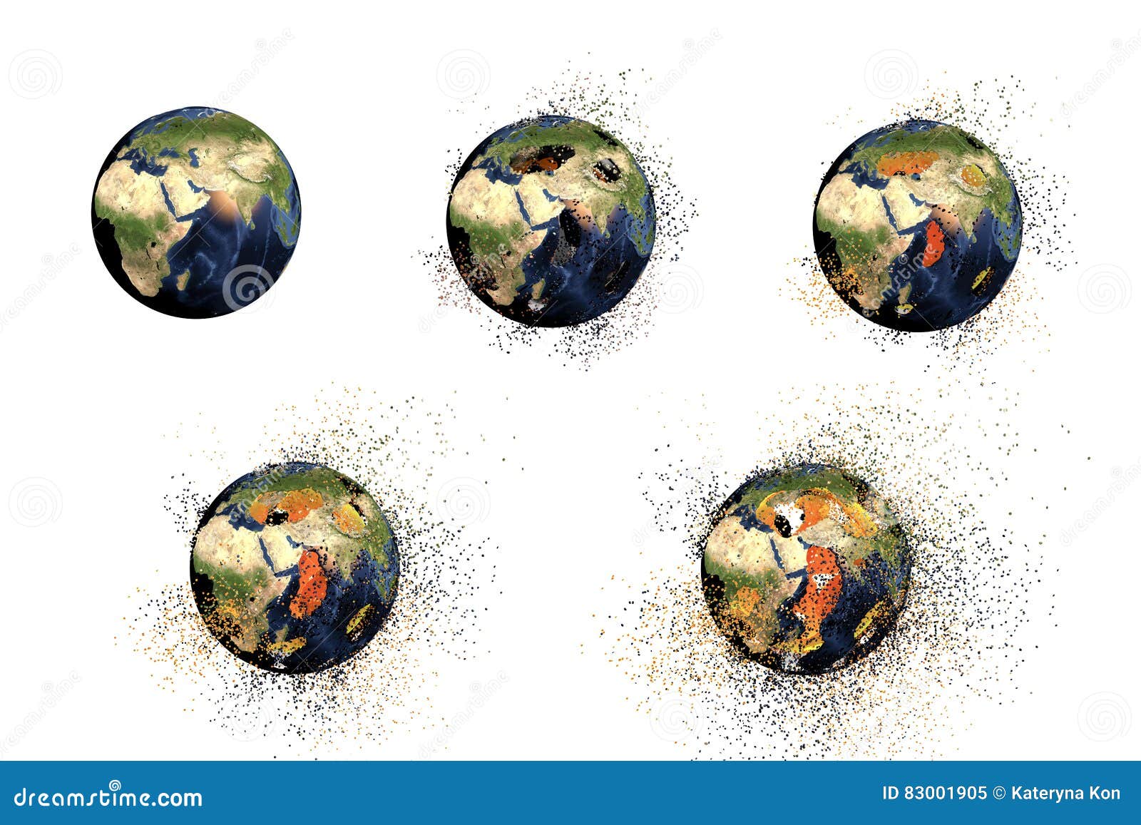 Destruction of the Earth. Global Problems Concept Stock Illustration ...