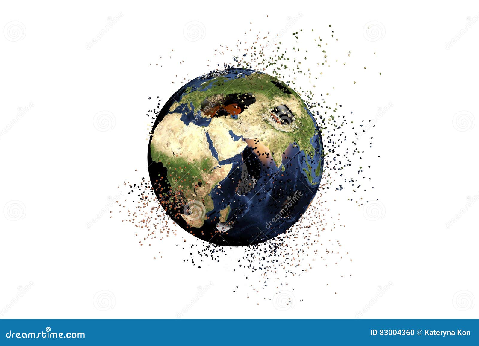 Destruction of the Earth. Global Problems Concept Stock Illustration ...