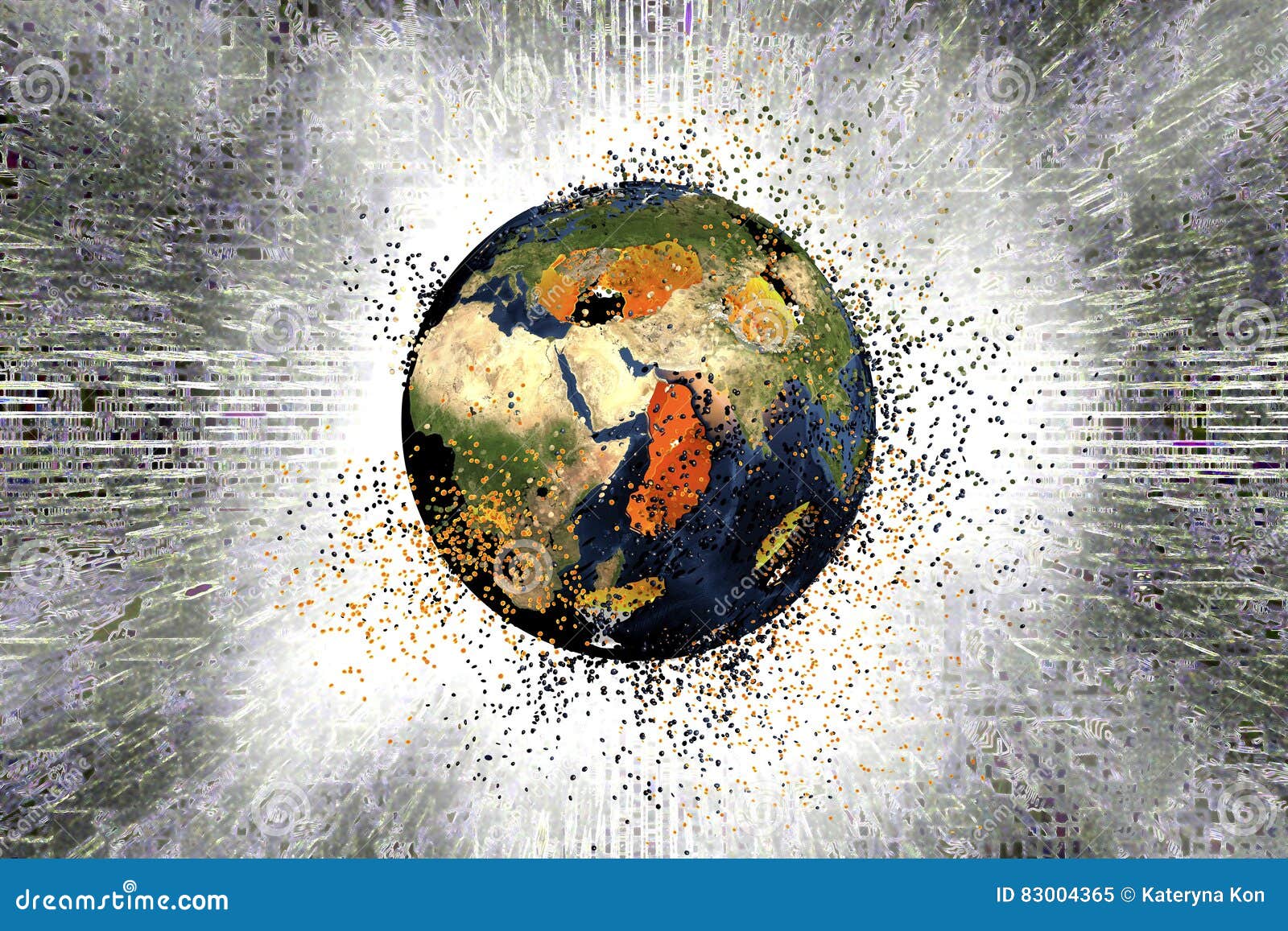 Destruction of the Earth. Global Problems Concept Stock Illustration ...