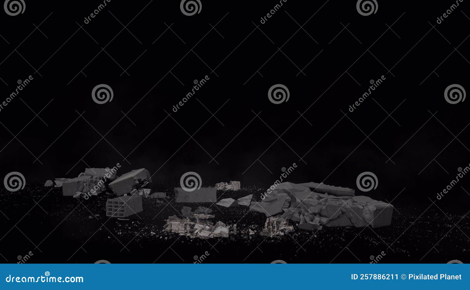 Destruction Falling Rocks Debris Close Up Stock Video - Video of ...