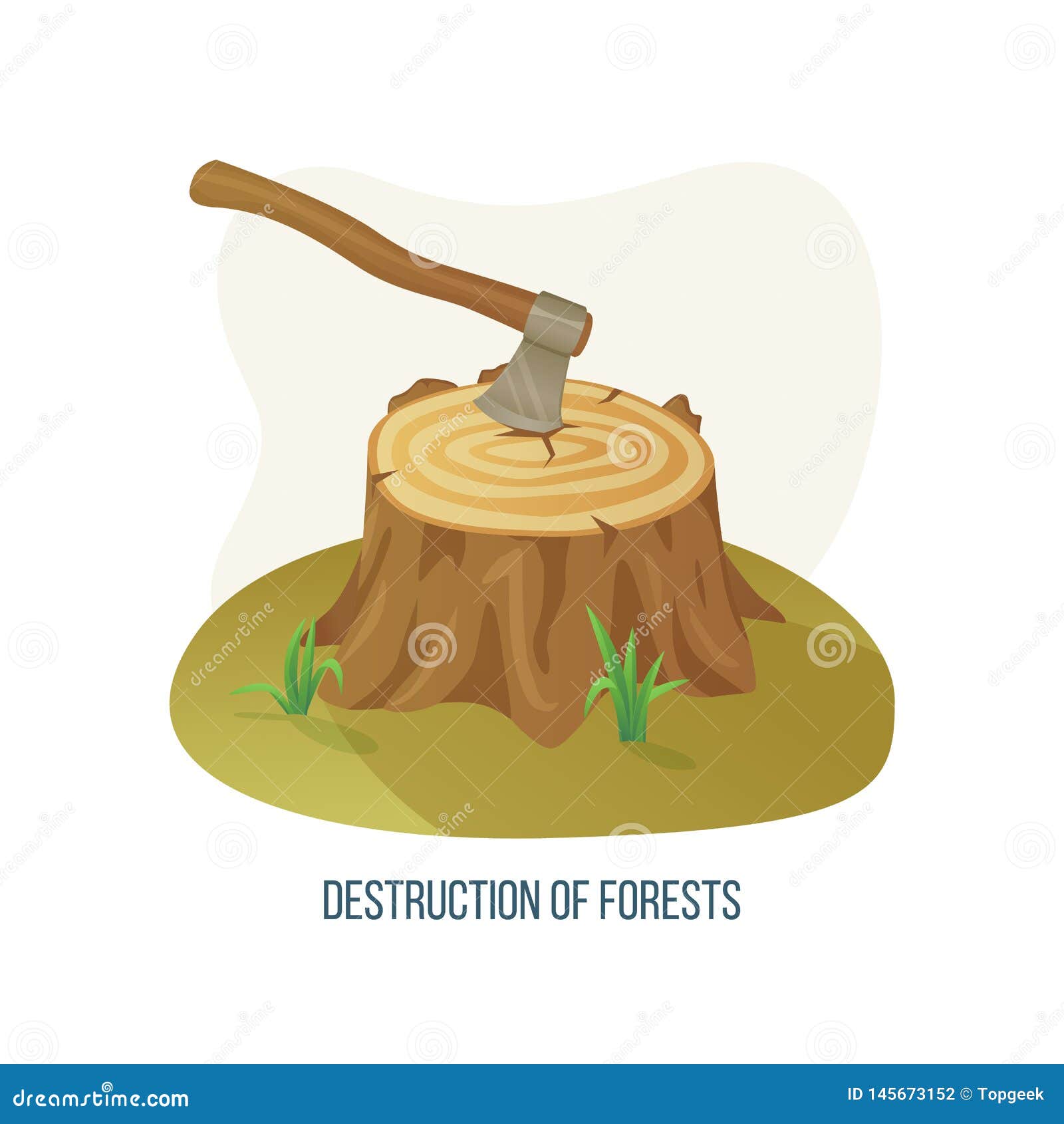 Destruction of Forests and Deforestation Problem Stock Vector ...