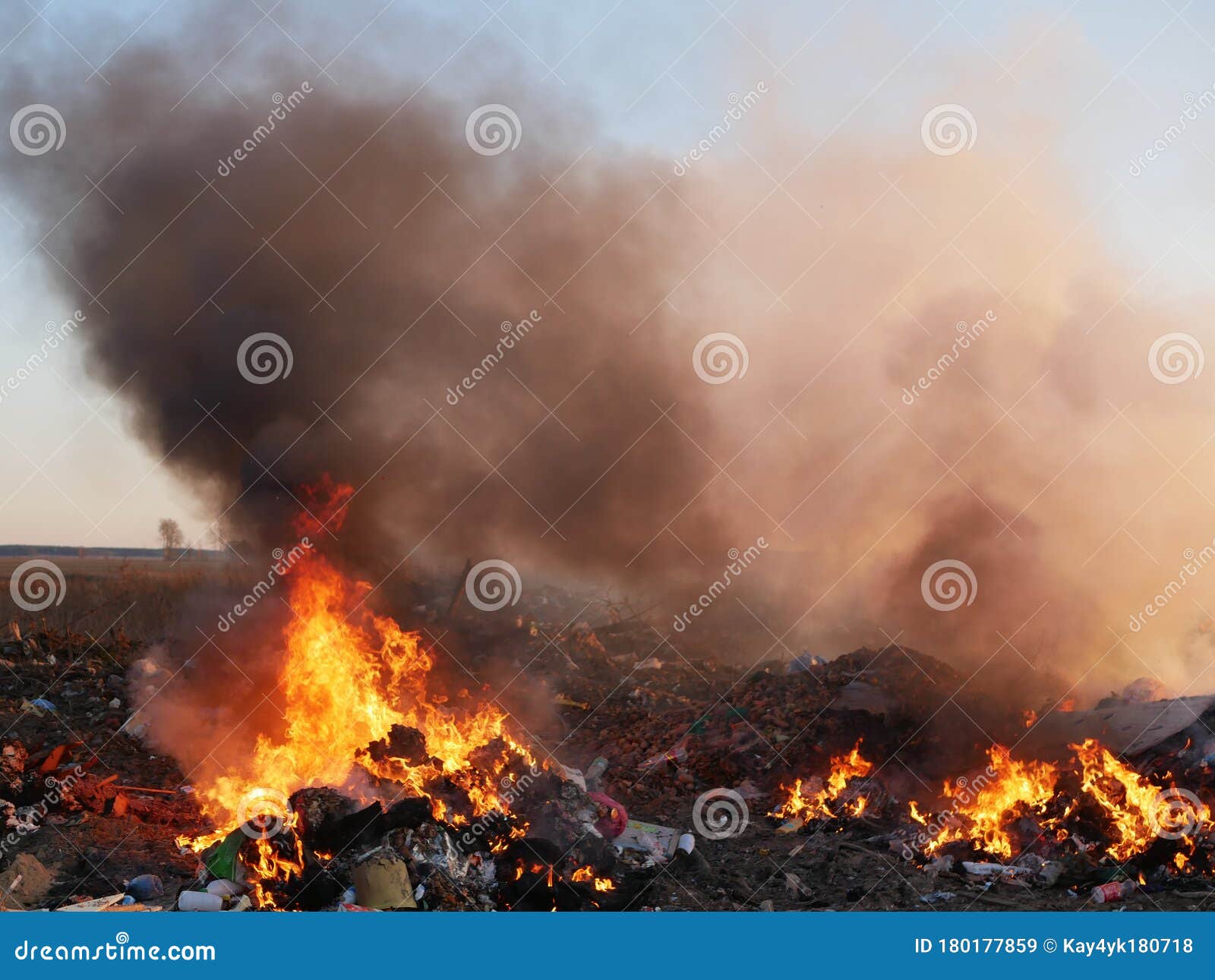 Destruction of Garbage. Burning Garbage. Concern for the Environment ...