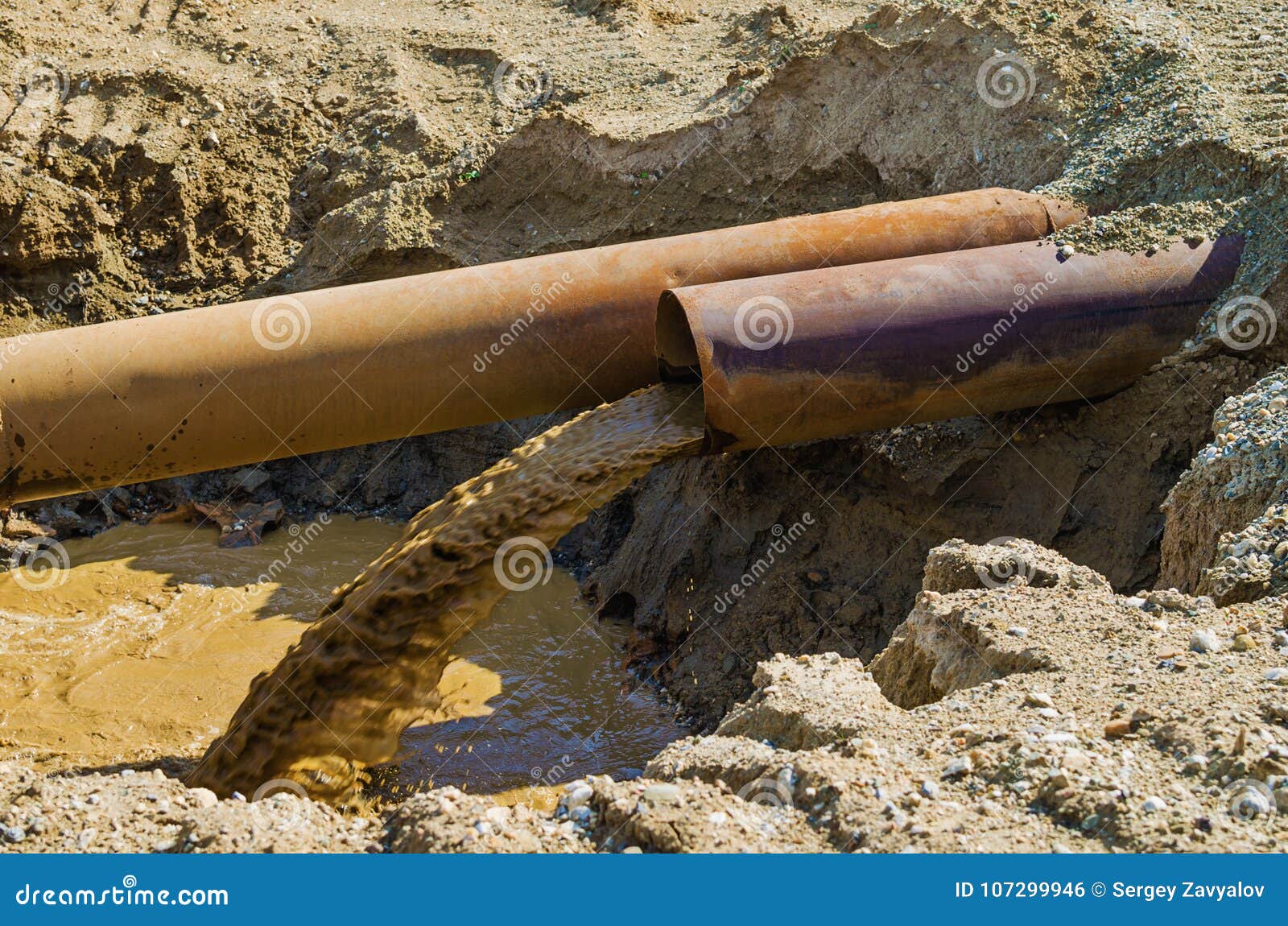 Ecology. Pollution of Nature Stock Photo - Image of industrial, liquid ...