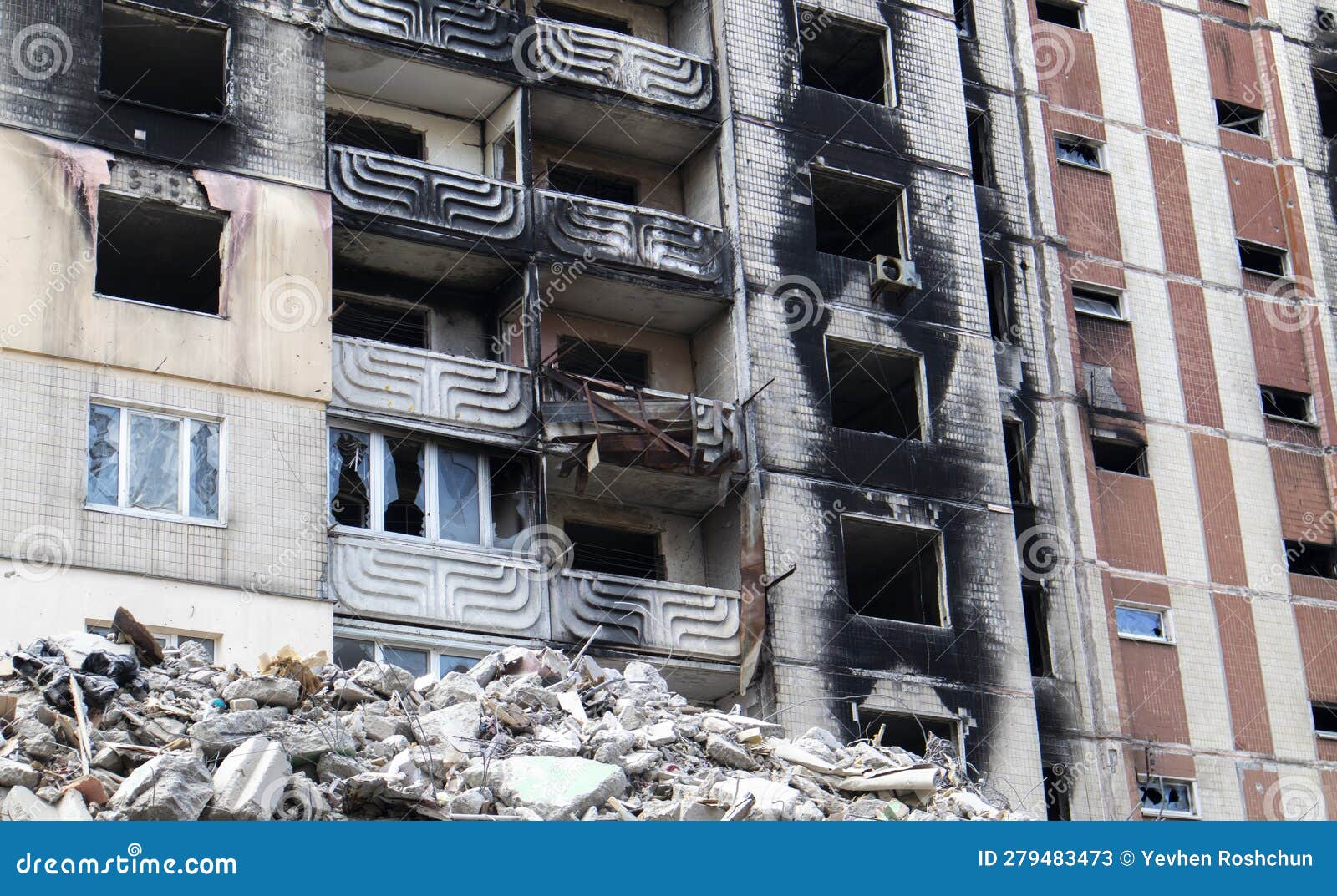 The Destruction Of A Multi-storey Building. The Floors And Walls Are ...