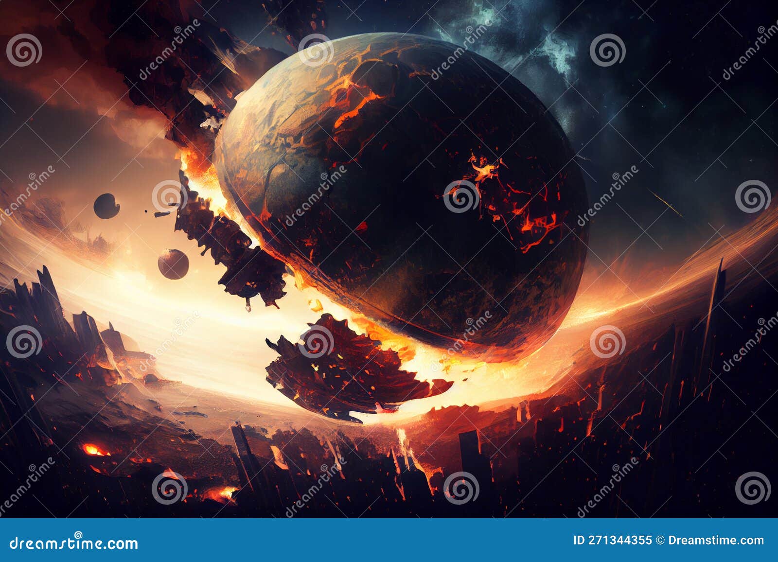 Destruction of the Planet in Space. AI Generated Stock Illustration ...